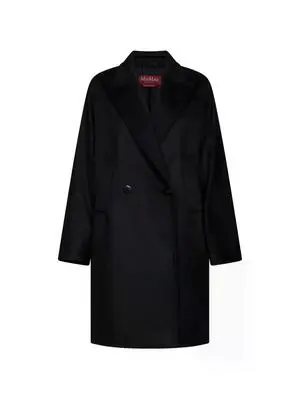 Max Mara Notch-lapel Double-breasted Coat - Black