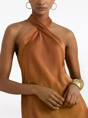 Ralph Lauren Tie-back Halter Midi Dress