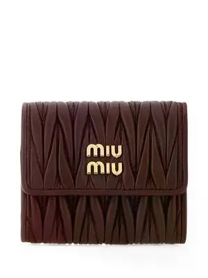 Miu Miu Matelassé Leather Wallet - Red