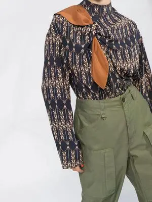 Stella McCartney Zadie Knotted High Neck Blouse
