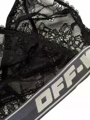 Off-White Logo-tape Detail Lace Bra