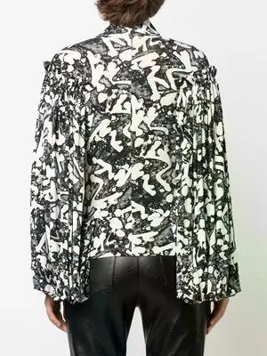 Stella McCartney S S Swan-print Slit-sleeve Blouse