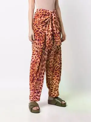 Stella McCartney Leopard-print Front Tied Trousers