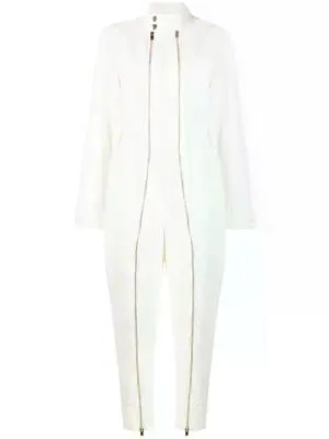 Stella McCartney Double-zip Tapered Jumpsuit - Neutrals