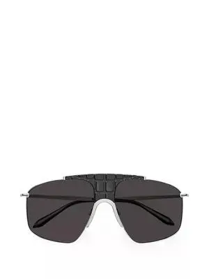 Alaïa Croc-effect Pilot-frame Sunglasses - Silver