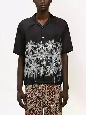 Palm Angels Palm Tree-print Silk Shirt