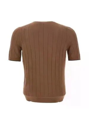 GRAN SASSO Ribbed-knit Silk T-shirt
