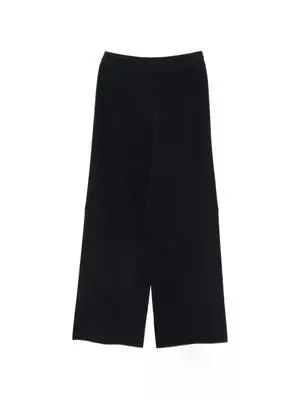 Max Mara Rotondo Elasticated-waistband Wide-leg Trousers - Black