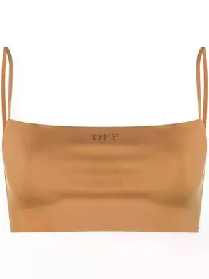 Off-White Logo-print Cropped Vest - Brown