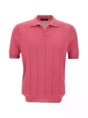 GRAN SASSO Tennis M/m Skipper Ribbed-knit Polo Shirt