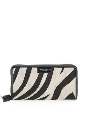 GIANNI CHIARINI Horsy Zebra-print Wallet - Black