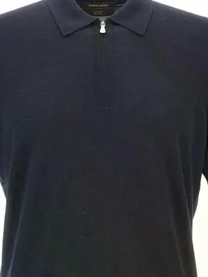 GRAN SASSO Zip-collar Short-sleeve Polo Shirt