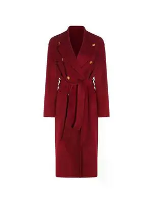 Alberta Ferretti Belted Double-breasted Coat - Red