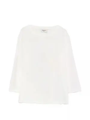 Max Mara Boat-neck Three-quarter-sleeve Top - Black