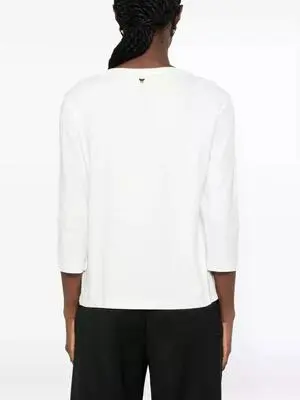 Max Mara Boat-neck Three-quarter-sleeve Top - Black
