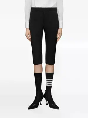 Thom Browne Hopsack Suiting Cropped Trousers - Black
