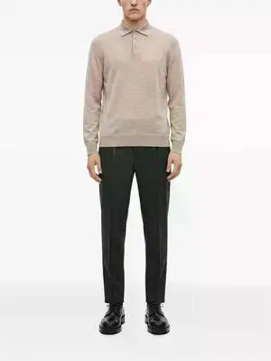 Brunello Cucinelli Long-sleeve Cotton Polo Shirt - Neutrals