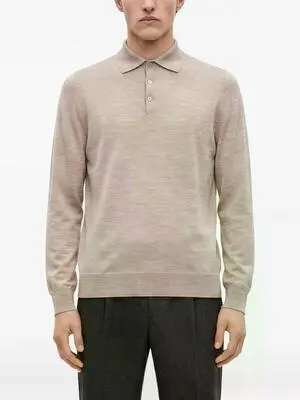 Brunello Cucinelli Long-sleeve Cotton Polo Shirt - Neutrals