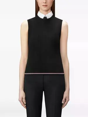 Thom Browne Rwb Stripe Ribbed Top