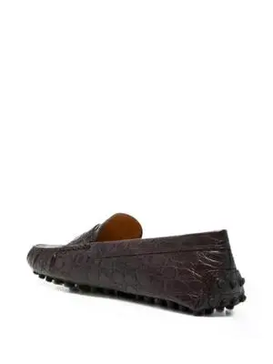 TOD'S Gommino 22l Croc-effect Leather Loafers