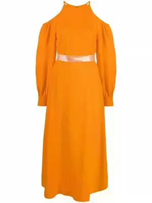 Stella McCartney Cold-shoulder Belted Dress - Orange