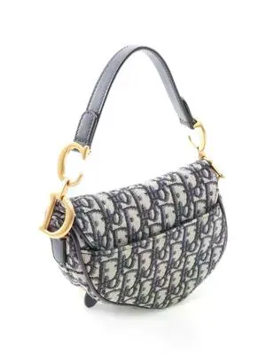 Dior 2010s Oblique Jacquard Saddle Shoulder Bag - Neutrals