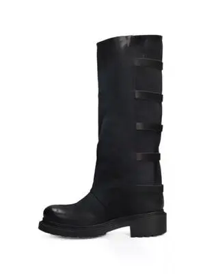 METISSE Buckle-detail Nubuck Boots - Black