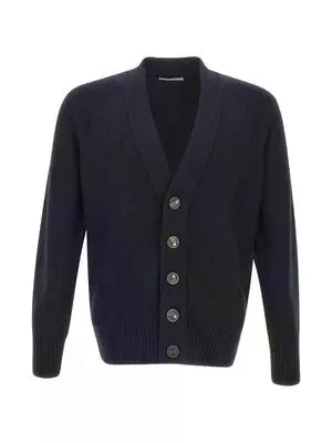 KANGRA Argyle-knit Cardigan - Blue