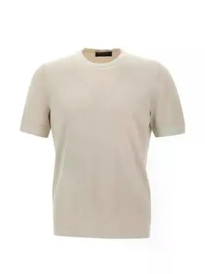 GRAN SASSO Crew-neck Short-sleeve Sweater - Neutrals