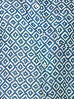 MC2 SAINT BARTH Sifnos Placed Geometric-print Linen Shirt