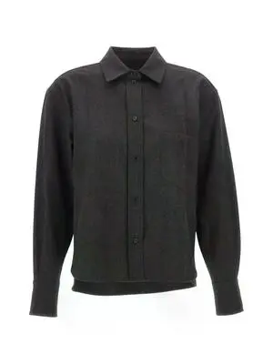 Victoria Beckham Vb-embroidered Cropped Shirt - Grey