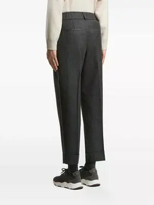 Peserico Pleated Turn-up Trousers - Grey