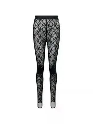 PUSHBUTTON Star-patch Floral-lace Tights