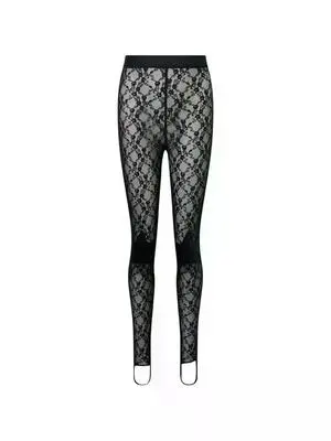 PUSHBUTTON Star-patch Floral-lace Tights