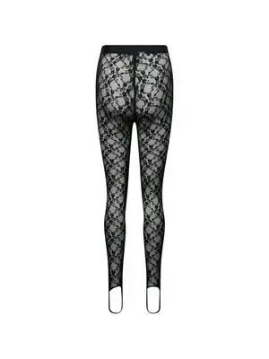 PUSHBUTTON Star-patch Floral-lace Tights