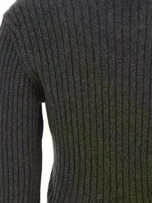 Victoria Beckham Ribbed Wool-cashmere High Neck Sweater - Grey