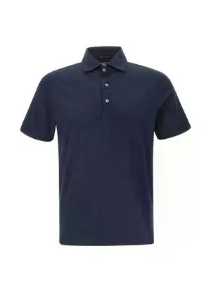 GRAN SASSO Short-sleeve Cotton Polo Shirt