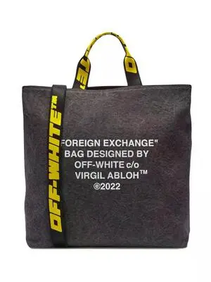 Off-White Slogan-print Tote Bag - Black
