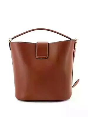 Celine Louise Bag Leather Medium Bucket Bag - Brown