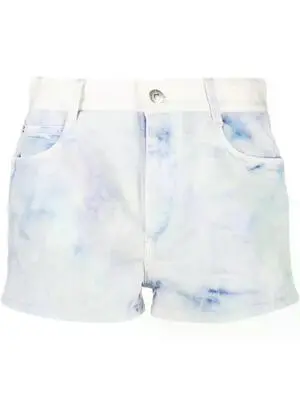 Stella McCartney Marble Tie-dye Denim Shorts - Blue
