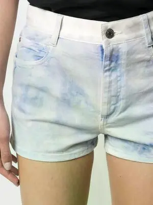Stella McCartney Marble Tie-dye Denim Shorts