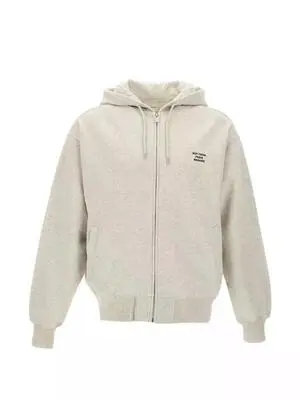 Drole De Monsieur Logo-print Zip-up Hoodie - Grey
