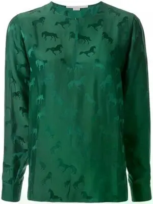 Stella McCartney Horse-jacquard Blouse - Green