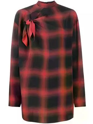 Stella McCartney Zadie Check Silk Blouse - Red