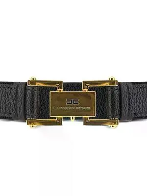 Elisabetta Franchi Logo Buckle Leather Belt