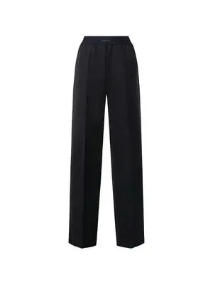Pinko Herringbone-pattern Wide-leg Trousers - Black