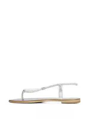 NICOLAS LAINAS Crystal-embellished Metallic Sandals