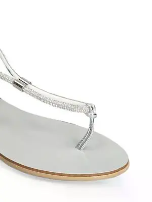 NICOLAS LAINAS Crystal-embellished Metallic Sandals