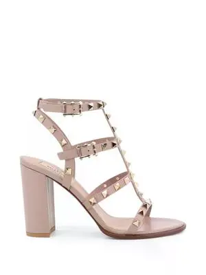 Valentino Garavani Rockstud-embellished Caged-design Heeled Sandals - Neutrals