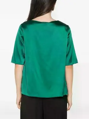 Max Mara Lasti Satin-finish Short-sleeve Blouse - Green
